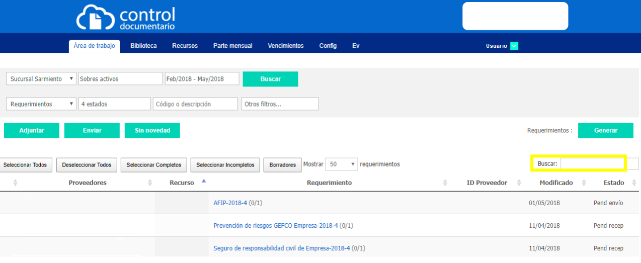 Control Documentario - Ayuda