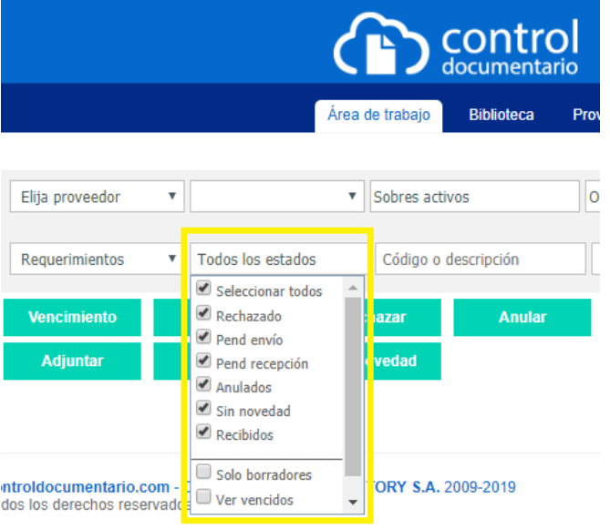 Control Documentario - Ayuda