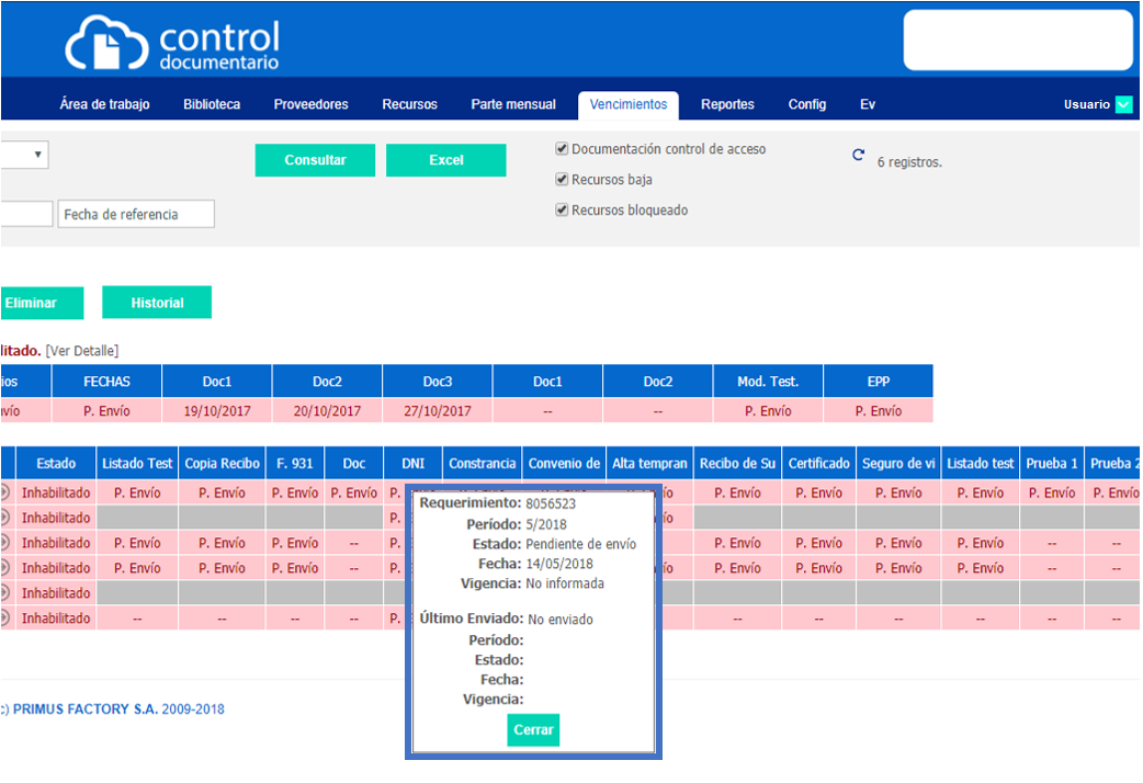 Control Documentario - Ayuda