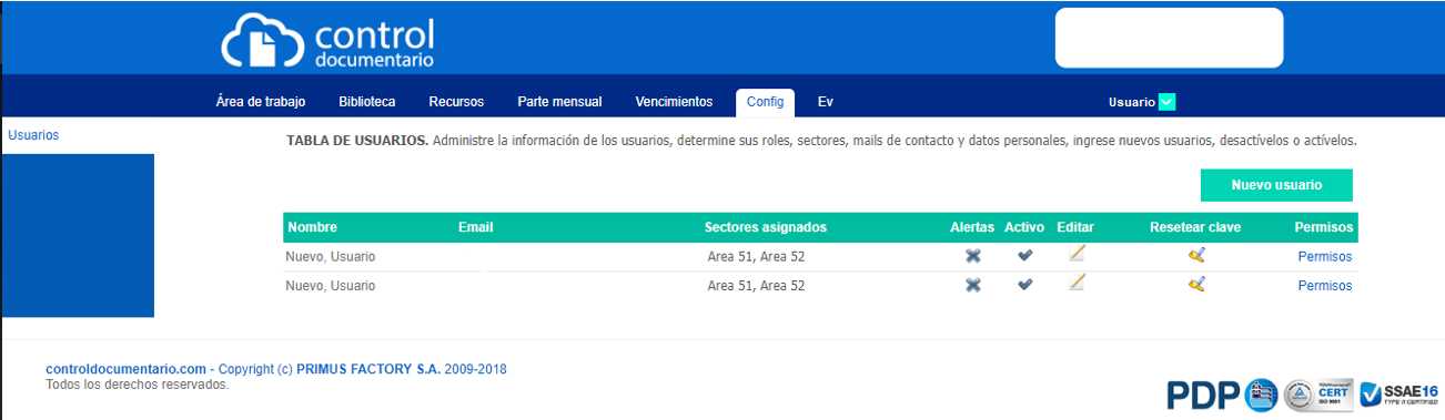 Control Documentario - Ayuda