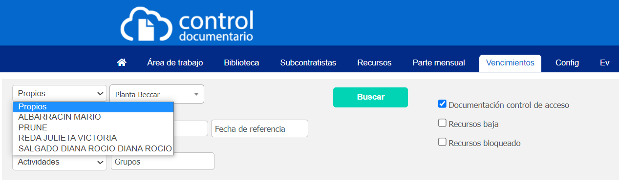 Control Documentario - Ayuda